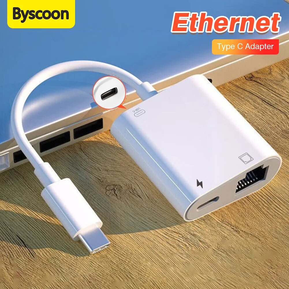 Byscoon сетевая карта Тип C к порту RJ45 PD зарядка Ethernet конвертер адаптер OTG стабильное соединение для планшетов