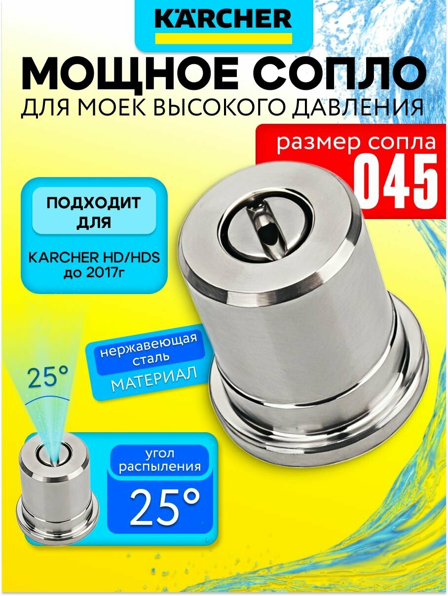 Мощное сопло 25045 ( форсунка ) высокого давления для мойки karcher, керхер.