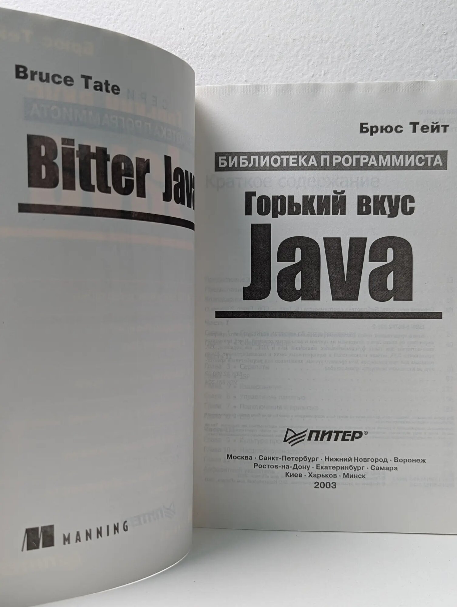 Библиотека программиста. Горький вкус Java Тейт Брюс 2003 — фото 1