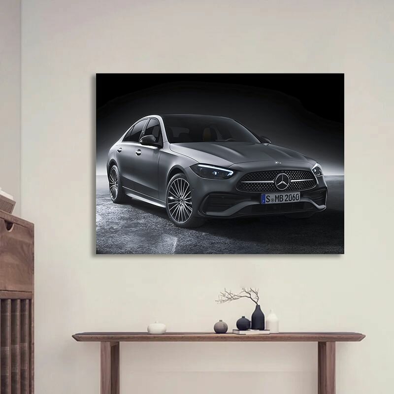 Картина "Мерседес", на подрамнике, на деревянной раме, печать, 20x30 см