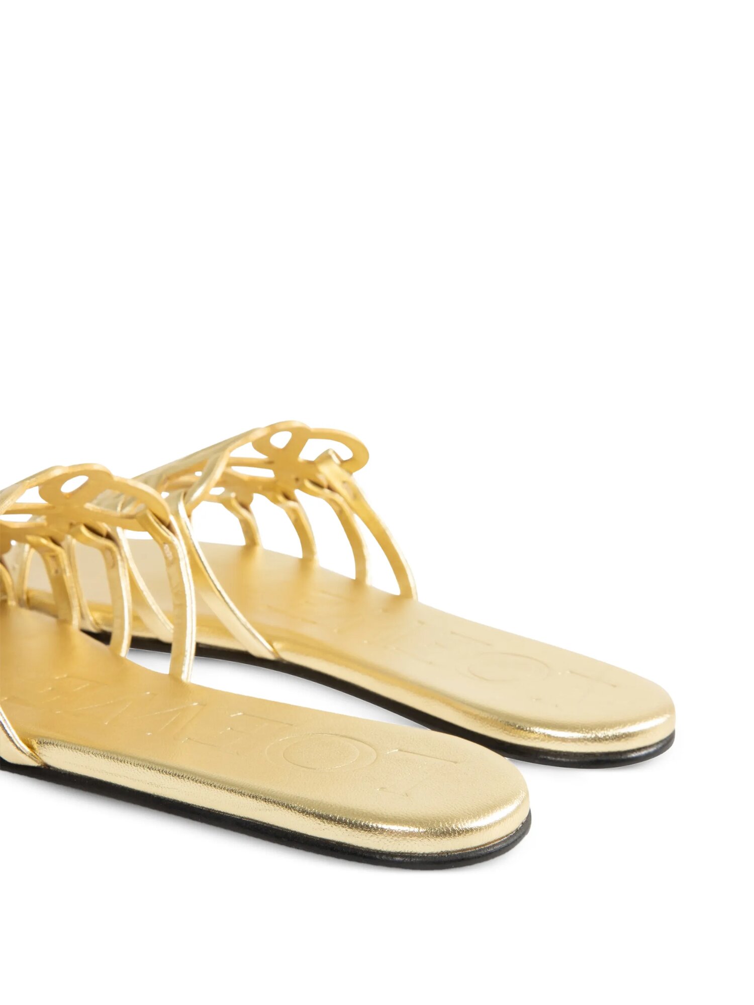 Босоножки Loewe Petal Anagram sandals, размер 10, золотистый — фото 1