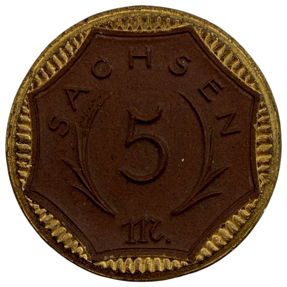 Германия, Веймарская республика, Саксония 5 марок 1921 г.