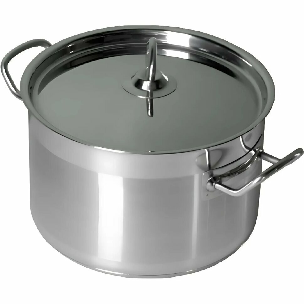Кастрюля 3,0л. нерж. d=21,5см. h=10см. тройн. дно с кр. (инд) MGsteel 39340, 2224891