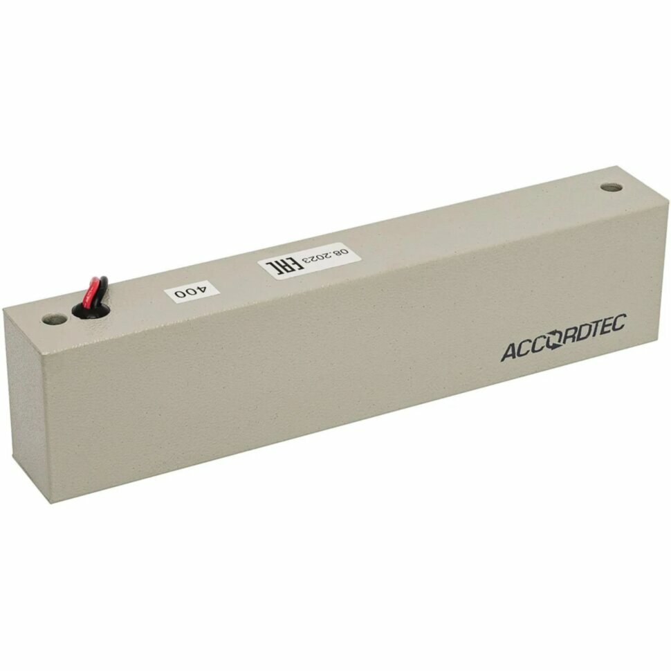 Замок электромагнитный Accordtec ML-400 К с уголком, цвет серый, 2010263