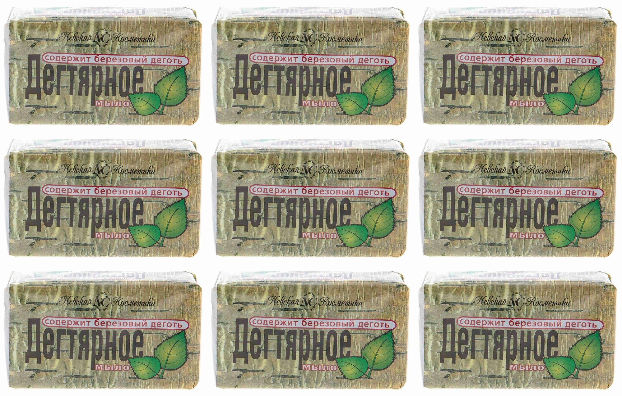 Весна Мыло твердое Дегтярное, 140 г, 9 шт.