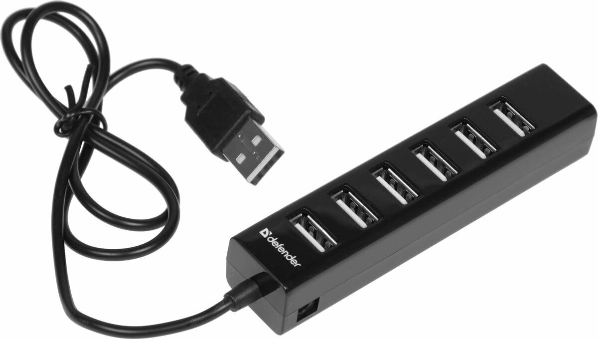 USB-концентратор Defender Quadro Swift, USB 2.0, USB 7 портов, USB