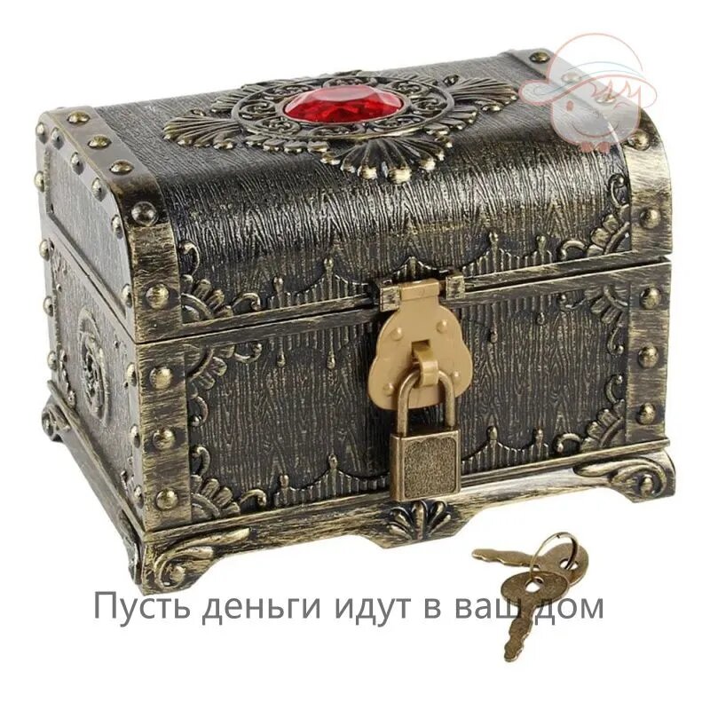 Детский пиратский сундук с сокровищами 14см x11см x10.5см