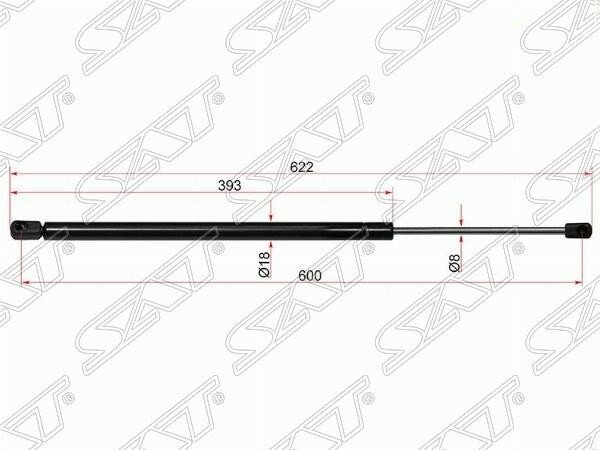 Амортизатор крышки багажника SAT ST-1141159 Ford Fiesta 02-08 справа=слева