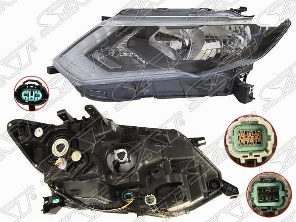 Фара SAT ST-115-11T1L Nissan X-Trail 17-22 слева/ Галоген/ ДХО/ С электрокорректором