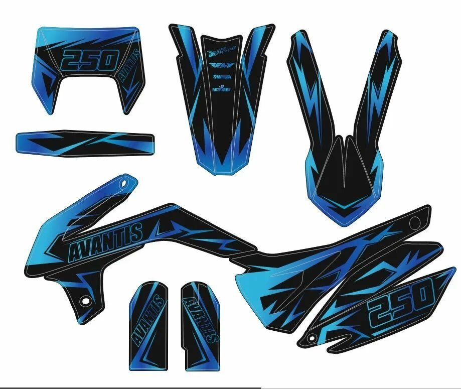 Наклейки на мотоцикл Наклейки на мотоцикл Avantis FX LUX 250, GT Racer max #5425