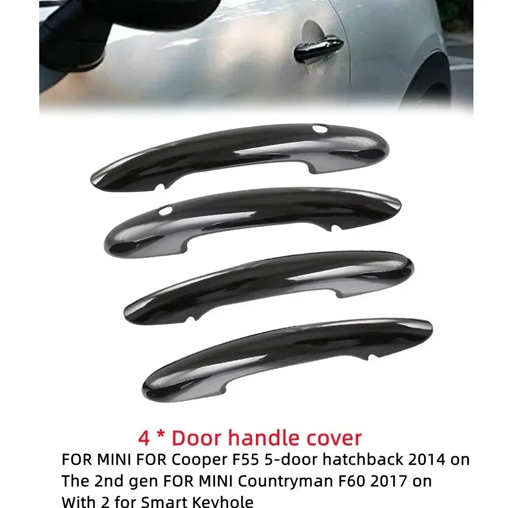 Для MINI FOR Cooper F55 5-дверный хэтчбек 2014 глянцевая черная крышка дверной ручки для MINI Countryman F60 2017 с 2 замочными скважинами