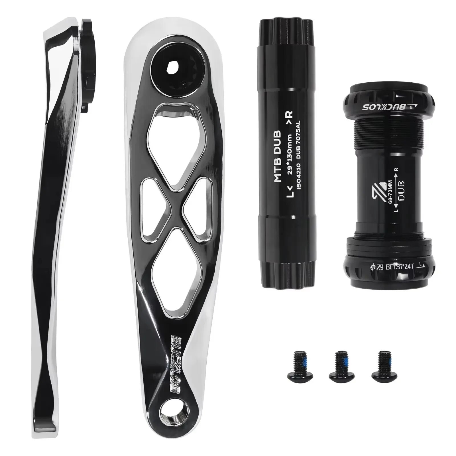 BUCLOS Шатун Enduro 170 мм, Черный/Crankbb Silver