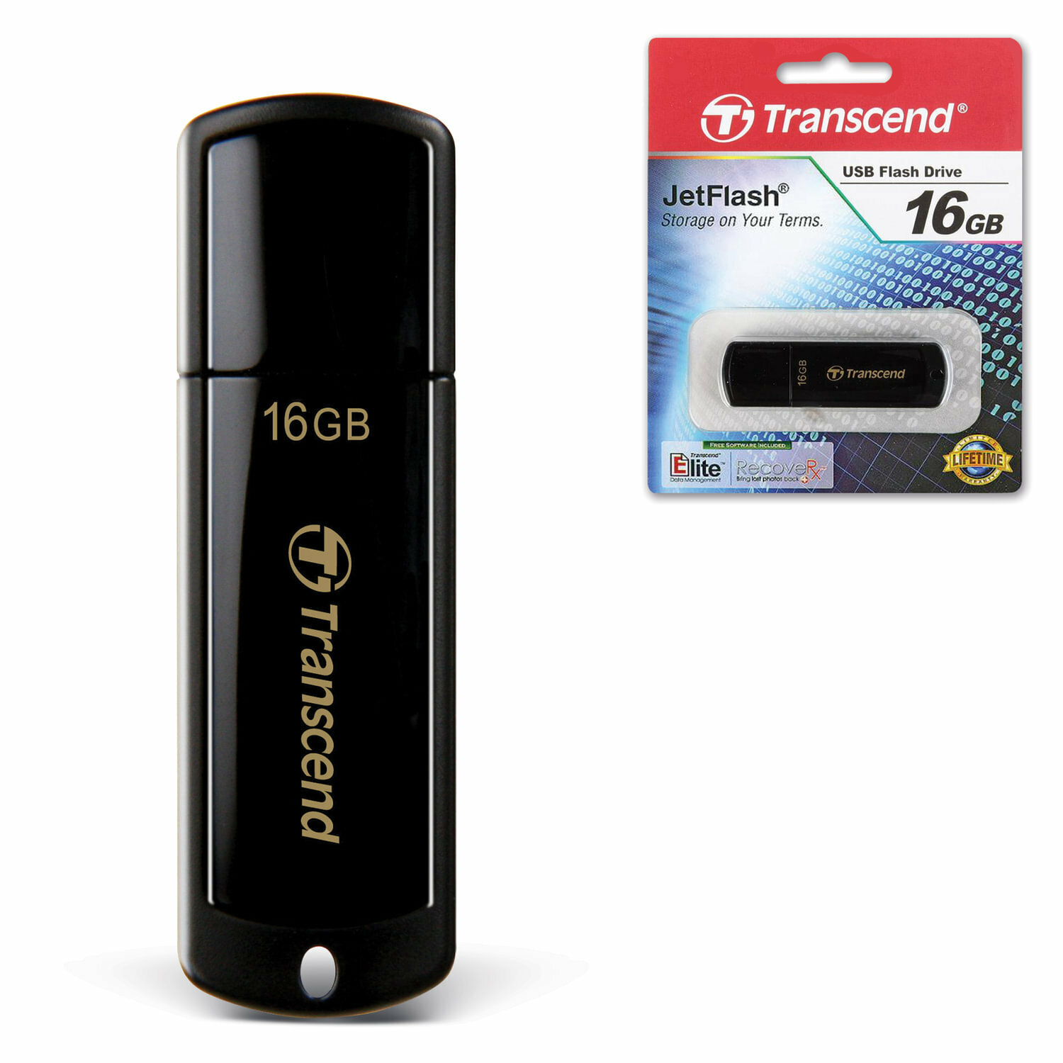 Флеш-карта Transcend 16 гб, Jet Flash 350, USB 2,0, черная (TS16GJF350)