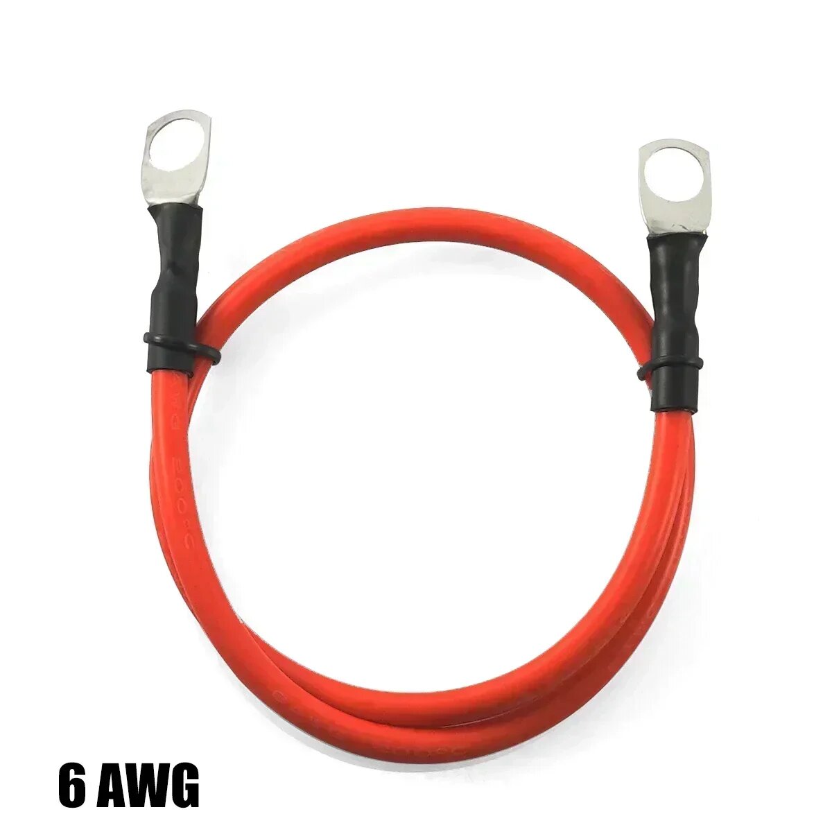 DelightFire Аккумуляторные кабели силиконовые 8 6 4 AWG 50cm-1.64ft, Red 6 AWG, M6-M6