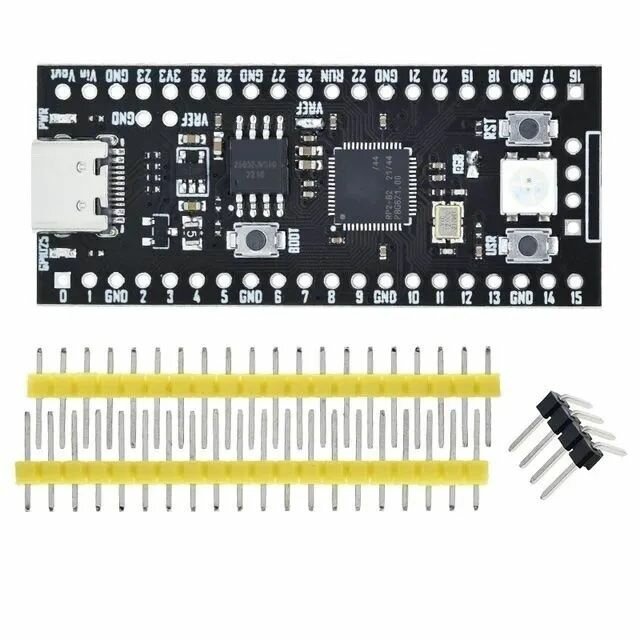 RP2040 Raspberry Pi Pico Black Board 4Mb type-c модуль (перемычки vref и r68 (RGB) не пропаяны, разомкнуты)