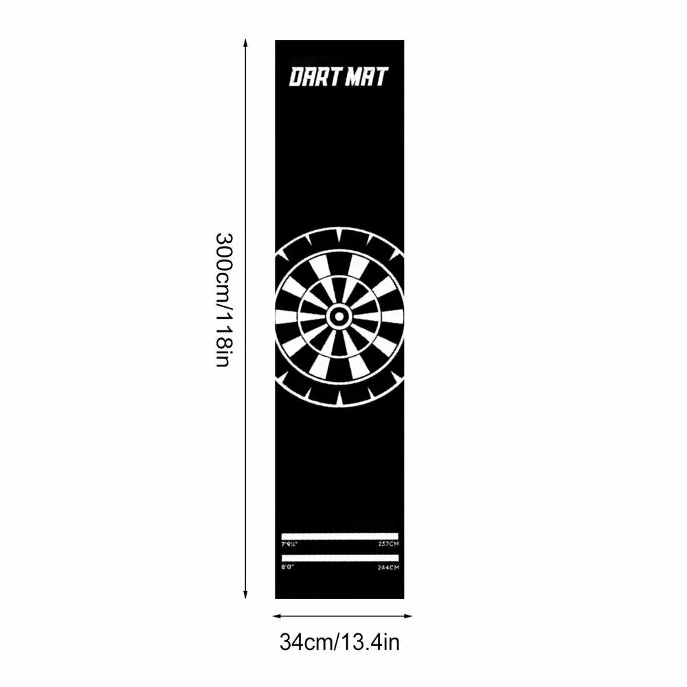 Черный коврик для дартса Dart Mat, 300x34 см