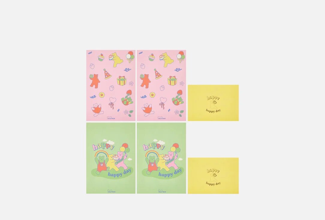 Dailylike Jelly bear 05 Happy day Конверт с бумагой для письма 2 шт