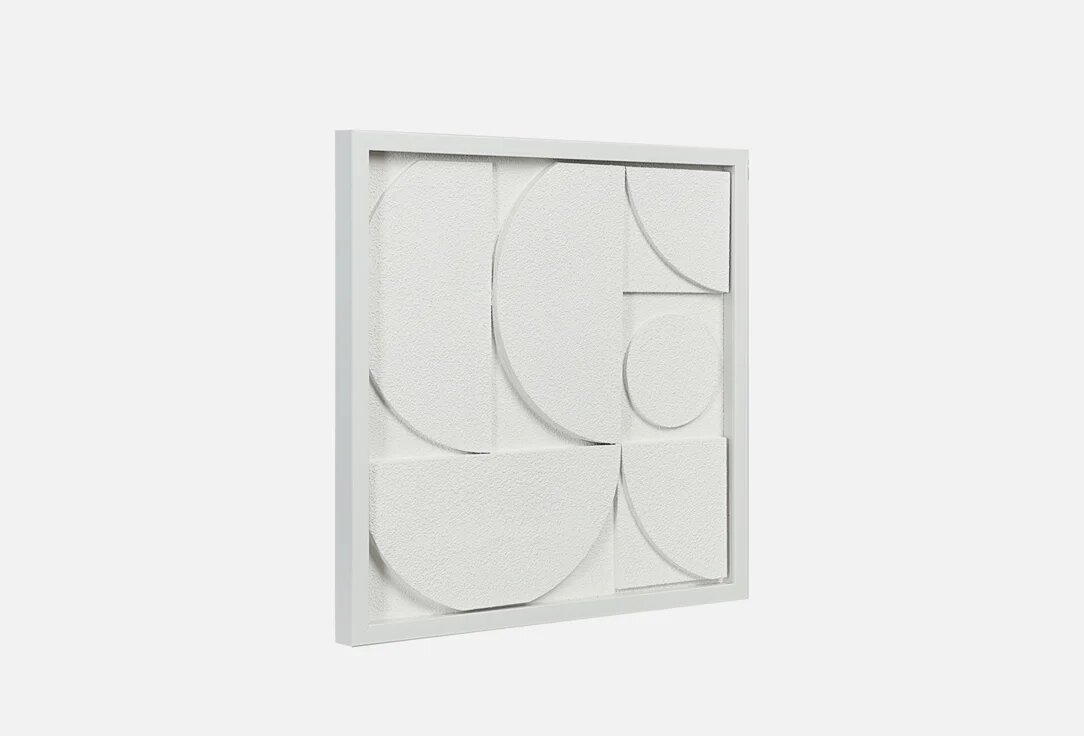 Bergenson Bjorn Minimalism, с белой рамой, 40х40 см Панно декоративное с эффектом 3D 1 шт