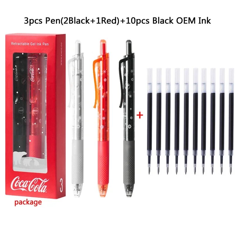 Гелевые ручки KACO Limited Edition, набор из 3 штук Черный, 3Pen 10 OEMBlackInk