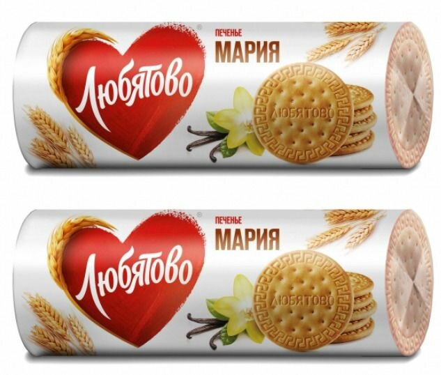Любятово Печенье затяжное Мария традиционное, 156 г, 2 уп