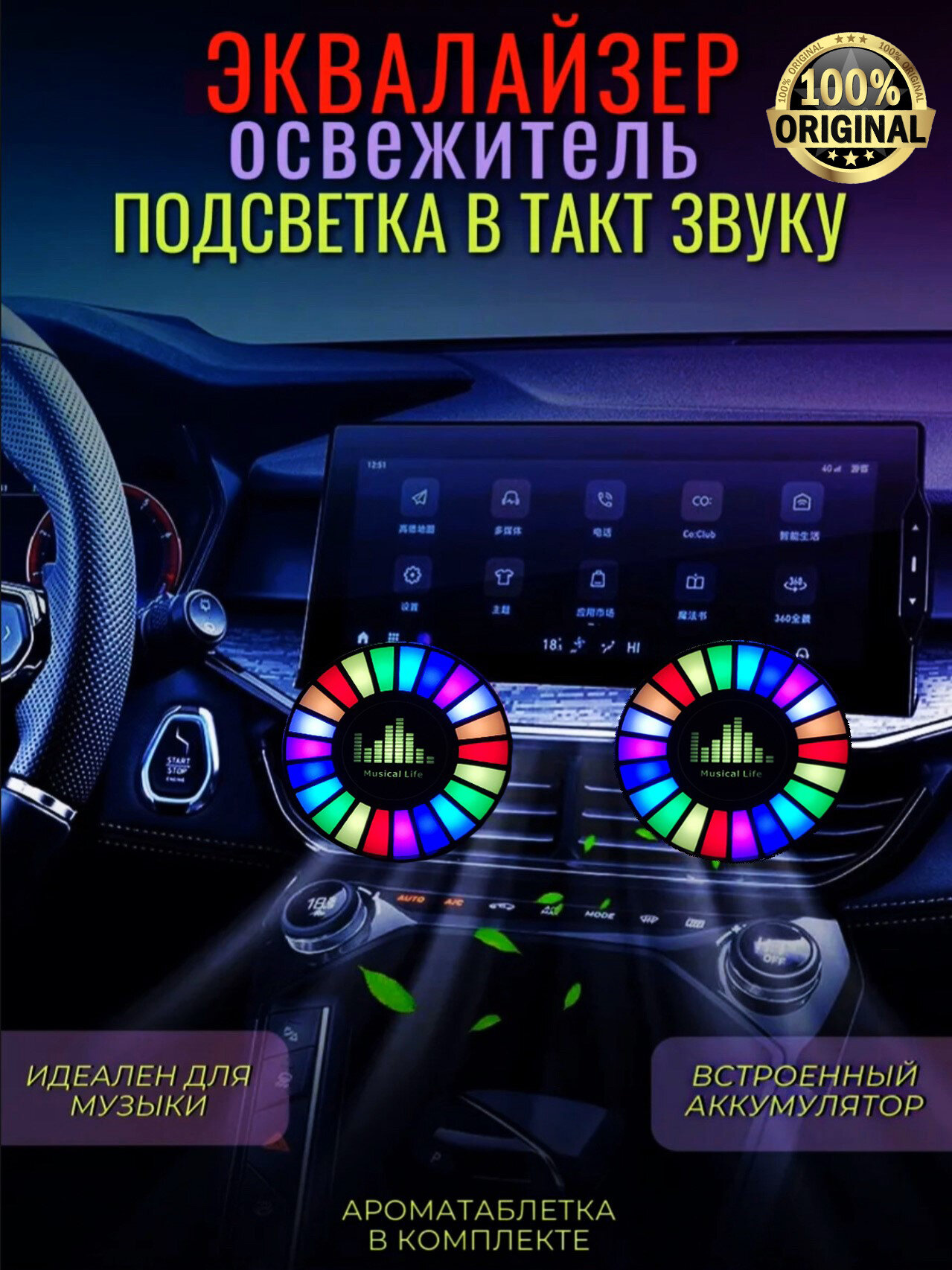 Ароматизатор в машину с подсветкой RGB