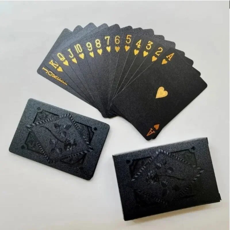 Водонепроницаемые игральные карты Dmagic черные золотые