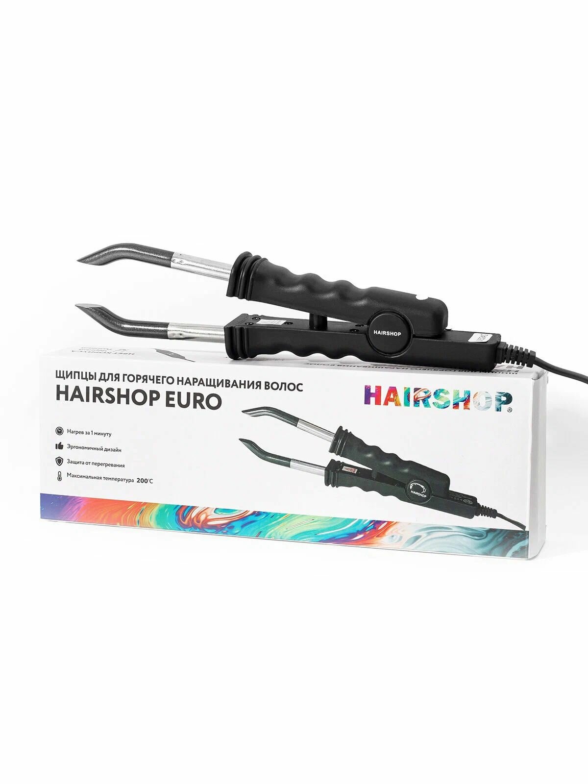 Щипцы Hairshop , для горячего наращивания, тефлоновое покрытие, черные