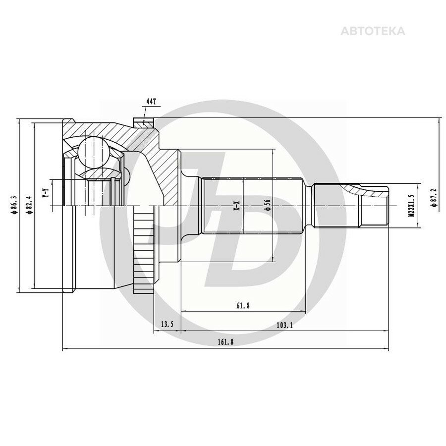 ШРУС внешний ABS NI066A44 JUST DRIVE JCT0037A NI Primera P11 95-01;