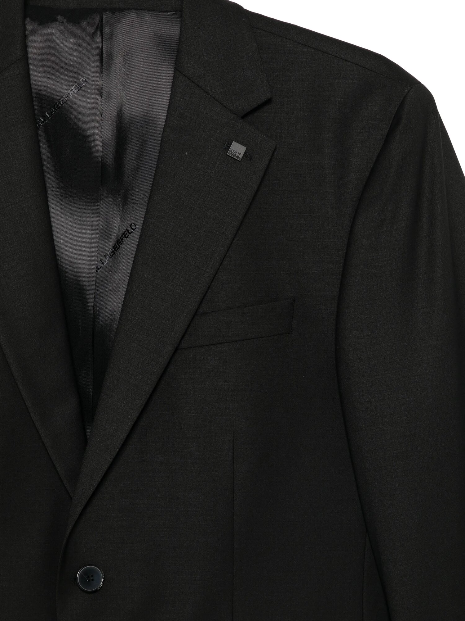 Пиджак Karl Lagerfeld Notched-lapel single-breasted blazer, размер 56, черный — фото 1