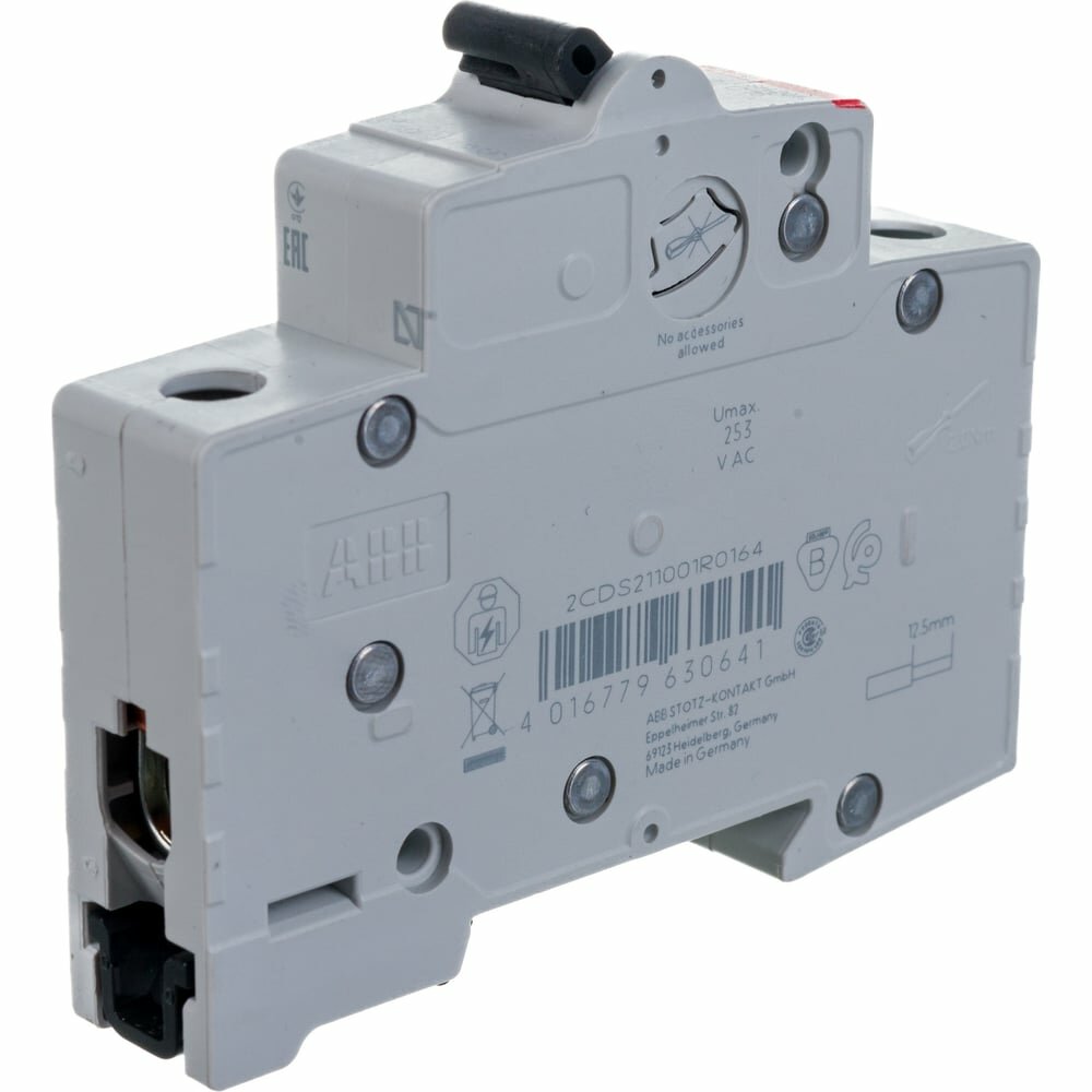 Автоматический однополюсный выключатель ABB 16A, С, SH201, 6.0кА 2CDS211001R0164
