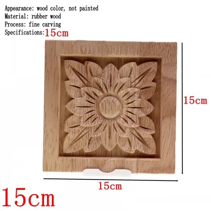 RUNBAZEF деревянная резная угловая аппликация 10PCS, 15cm