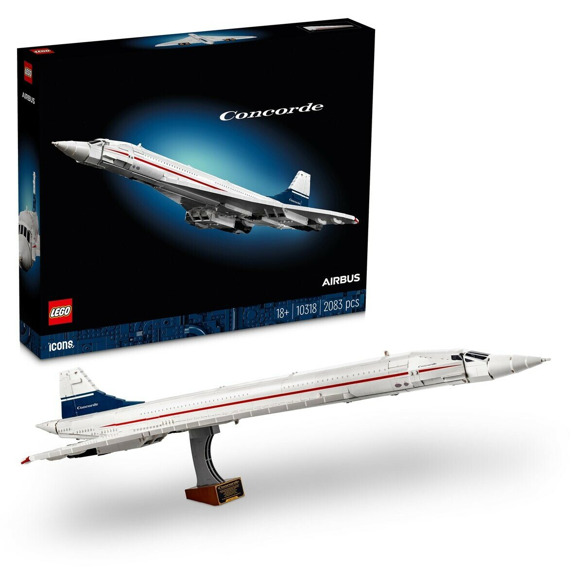 Конструктор LEGO Icons 10318 Самолёт Конкорд, белый, 2083 дет.