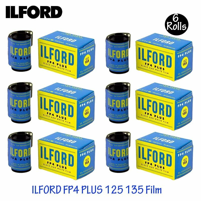 ILFORD FP4 PLUS 125 Черно-белая пленка 35мм (1-10 рулонов) 6 Rolls