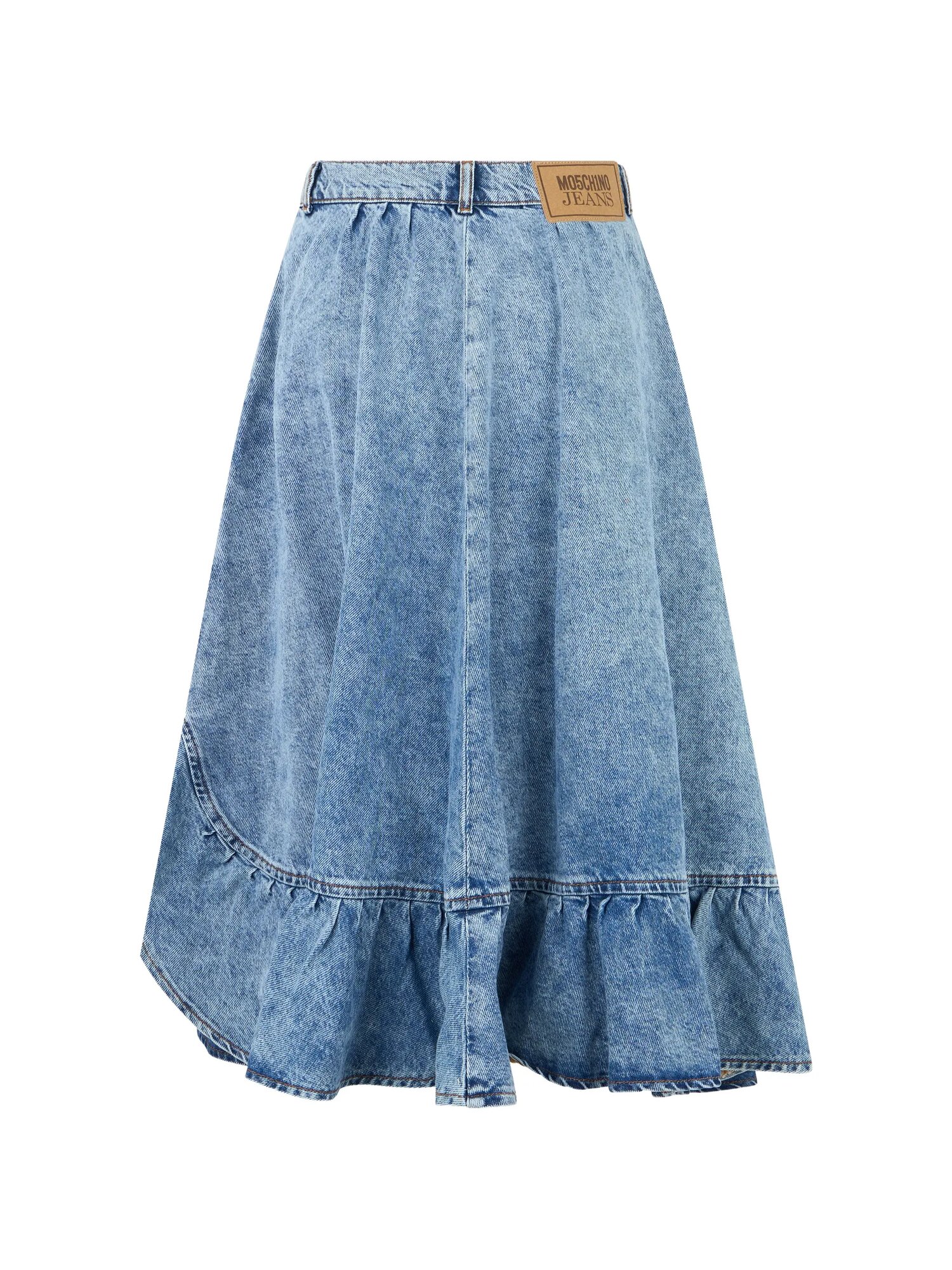 Юбка MOSCHINO Ruffled flared midi skirt, размер 44, синий — фото 1