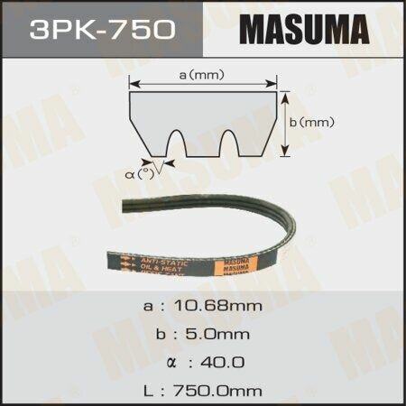 3PK-750 Ремень поликлиновой MASUMA