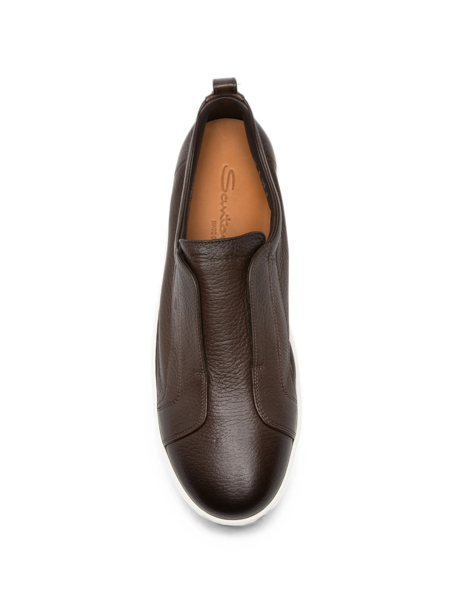 Кроссовки Santoni Slip-on sneakers, размер 10, коричневый/серый/оранжевый — фото 1