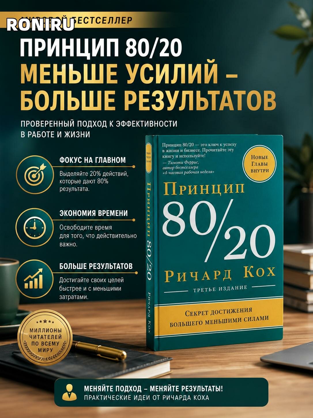 Принцип 80/20 книга Ричарда Коха — как повысить эффективность в работе и жизни, практические идеи для продуктивности