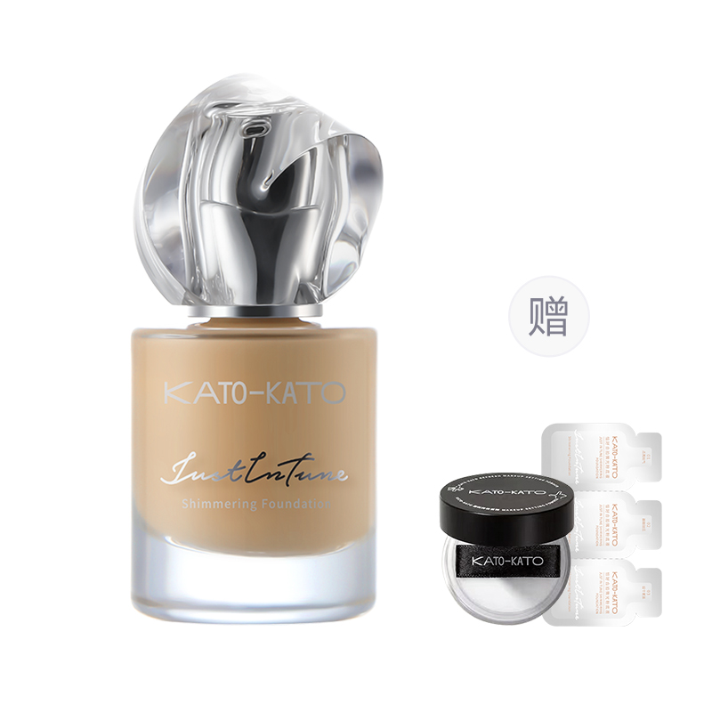 Жидкая основа женская KATO-KATO, [Dry Skin to Dry Skin]02 Yellow & White/Yellow Undertone, White Undertone, Comes with Sample+1g Nude Loose Powder