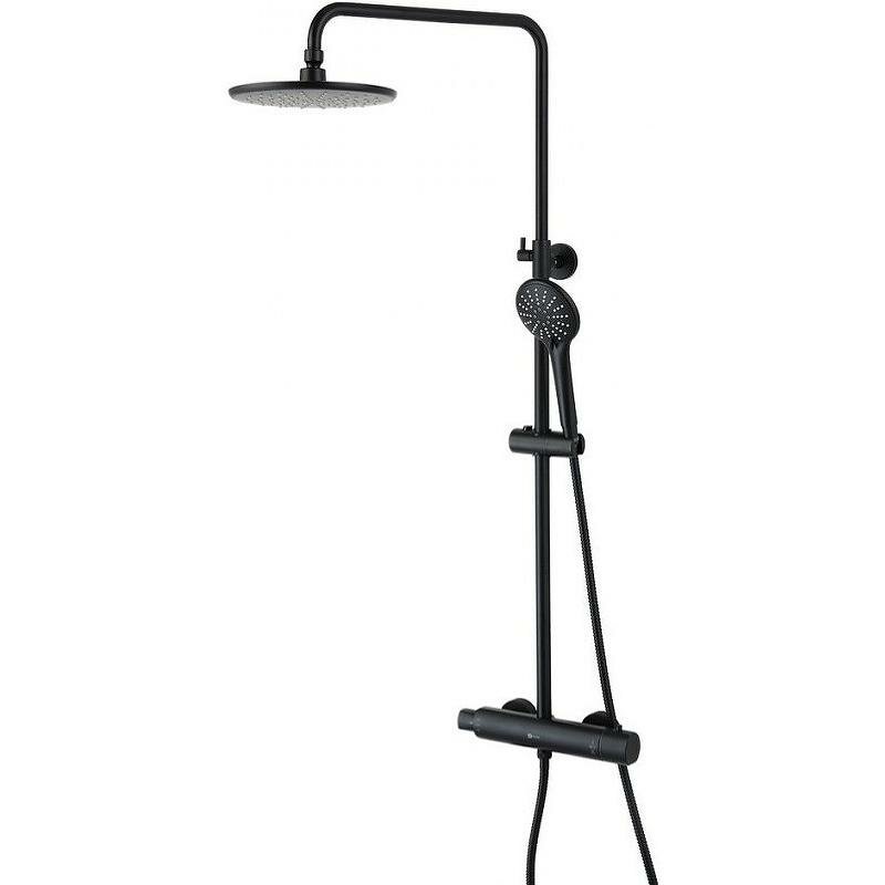 Душевая система Lemark Bronx LM3770BL с термостатом Черная