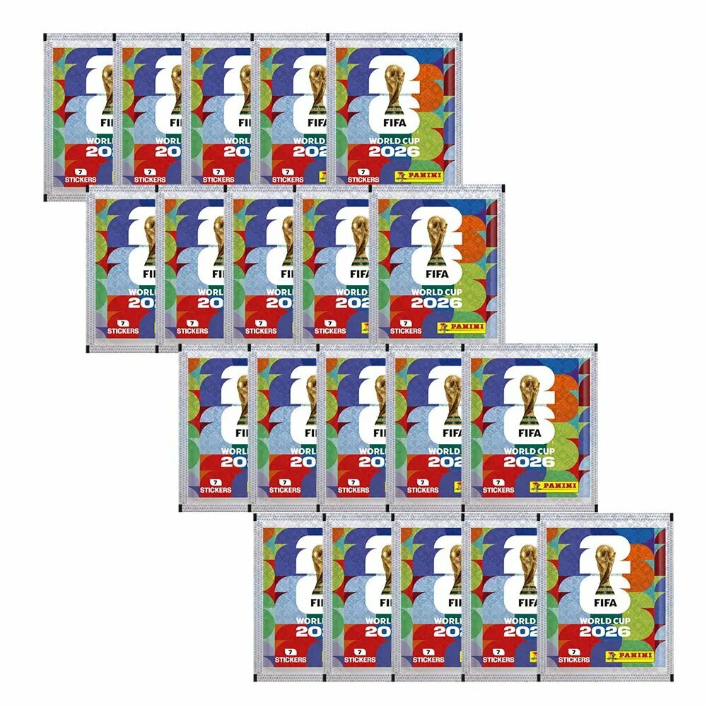 Коллекционные футбольные карточки Panini FIFA World Cup 2026 20 packs(no album)
