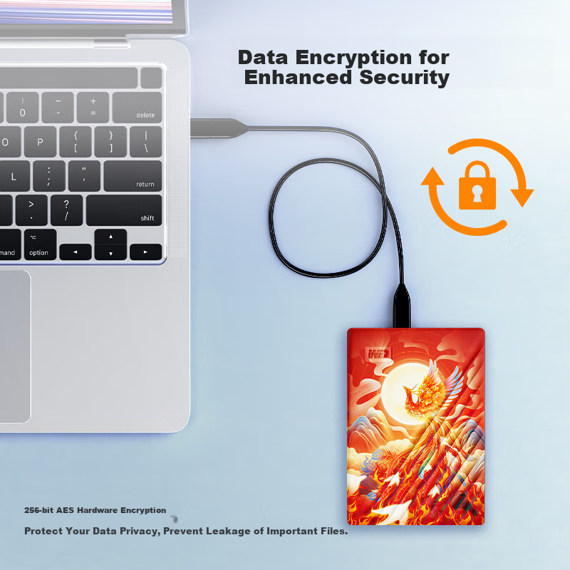 Внешний жесткий диск Western Digital 2 ТБ USB 3.0 2.5 дюйма для ноутбуков с шифрованием Ёмкость：2 ТБВерсия：Версия Fire