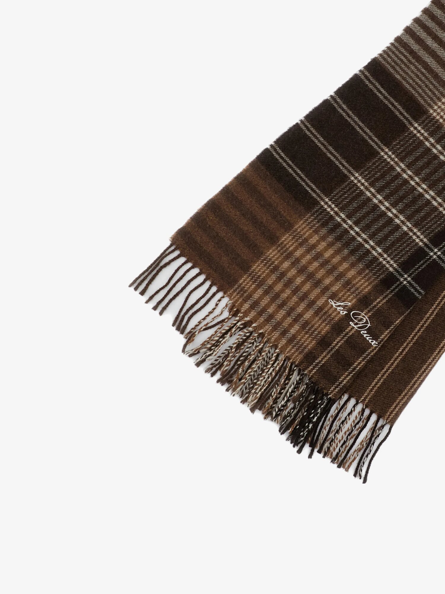 Шарф Les Deux Check fringed scarf для мальчиков, коричневый — фото 1