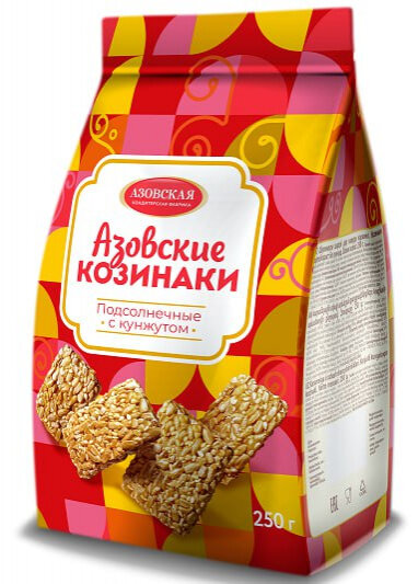 Азовская кондитерская фабрика Козинак подсолнечный с кунжутом Азовские козинаки, 250 г