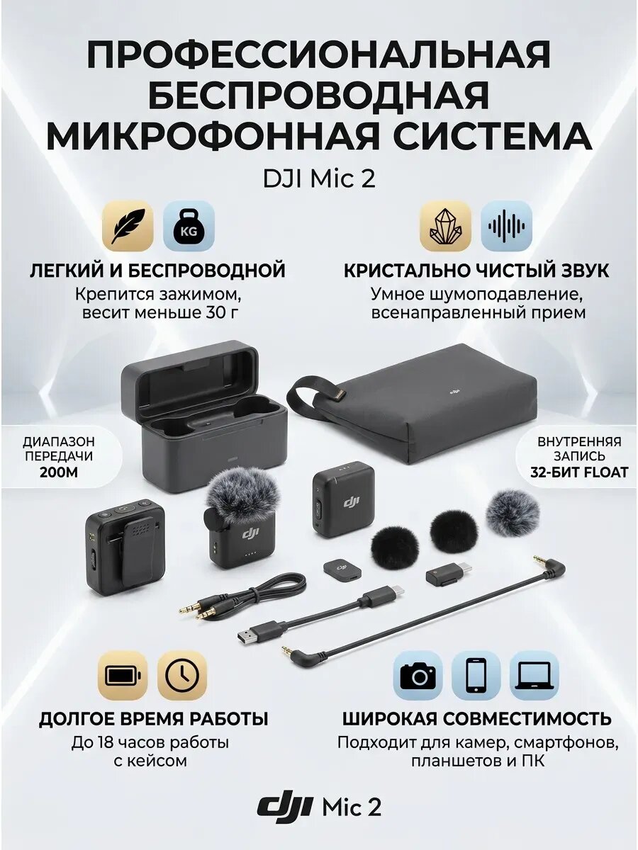 DJI Mic Mini — беспроводной микрофон