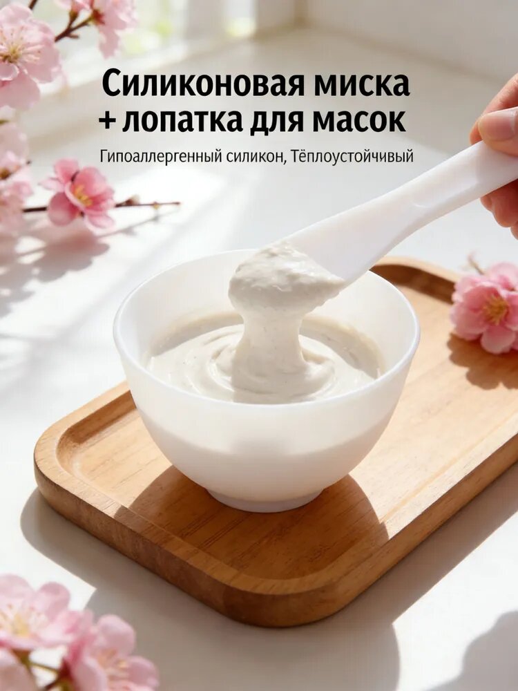 Гибкая мисочка для альгинатных масок набор для приготовления косметических составов для лица в домашних и салонных условиях