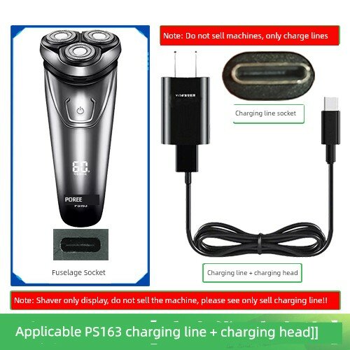 Полный комплект зарядки с USB-кабелем и адаптером для бритвы Braun PS163, полная совместимость с моделями PS163