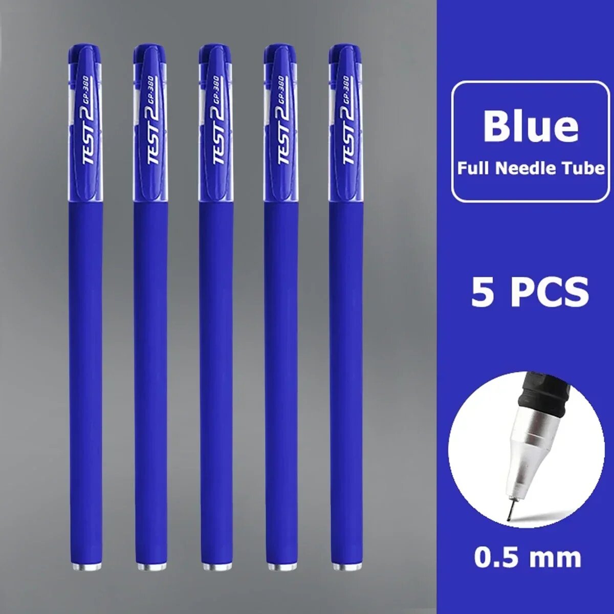 Гелевые ручки черные синие красные Синий, 5 Blue Pens