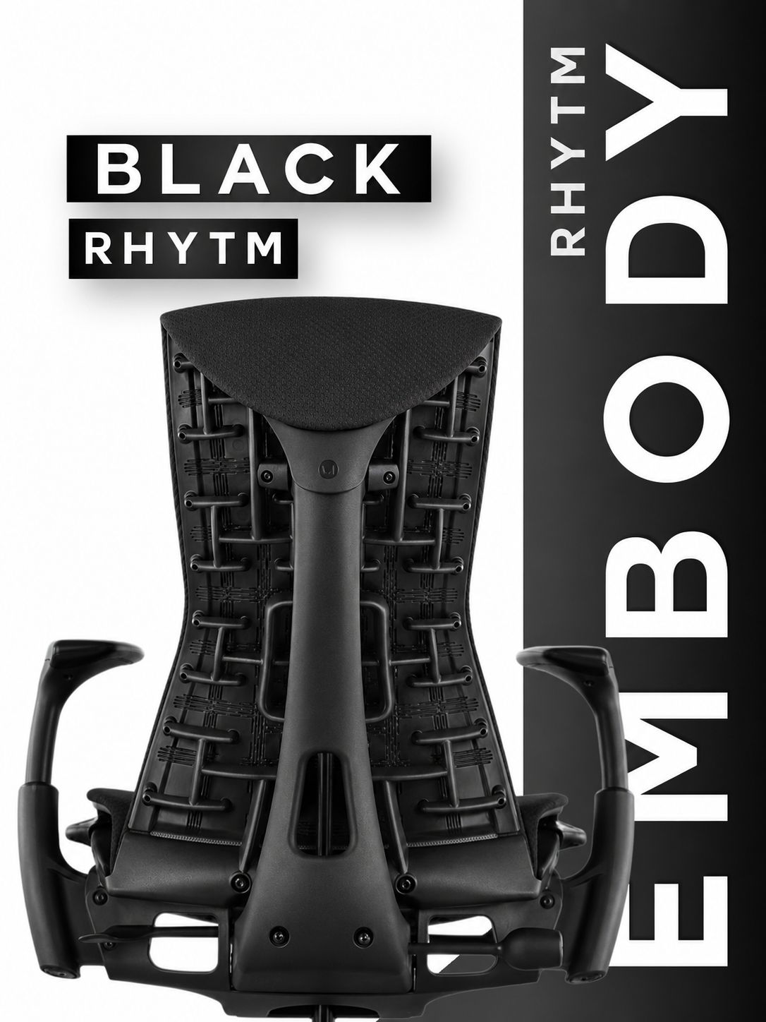 Кресло Herman Miller Embody, Rhytm ткань, черный цвет