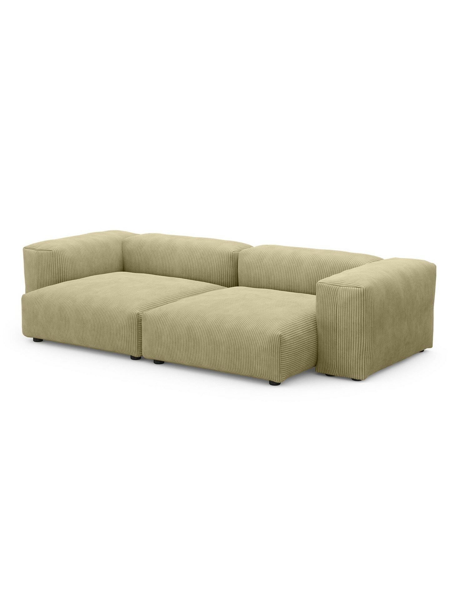 Диван Фиджи двухсекционный (большой и глубокий) Cilium Cream FM 273x137x62 см, бежевый Вельвет, нераскладной Фиеста