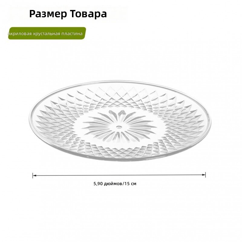 Акриловые прозрачные сервировочные тарелки 5.91 дюйма для кухни, вечеринок и пикников
